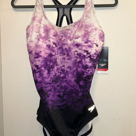 Speedo | Swim | Speedo Purple And Black One Piece Swimsuit | Poshmark